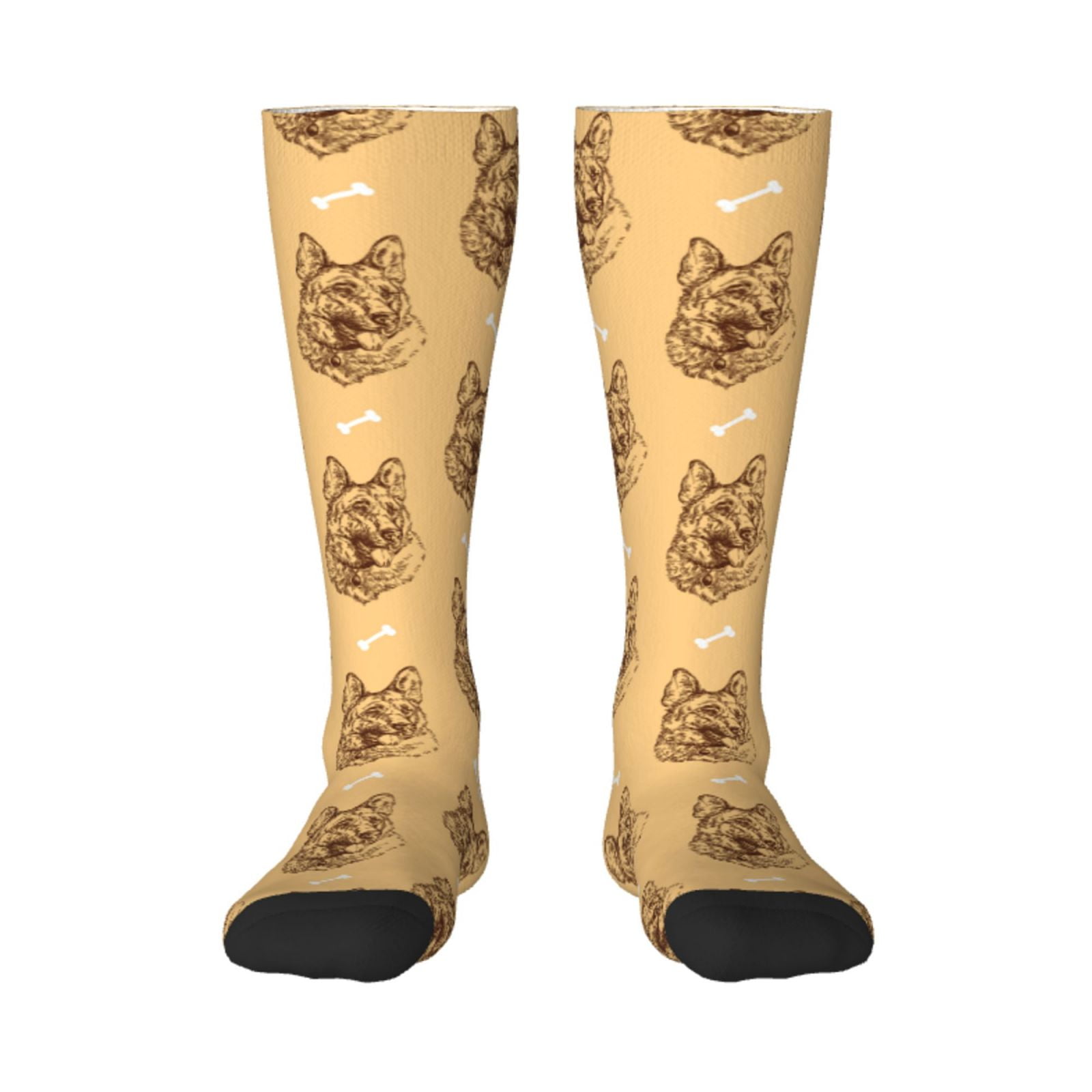 Vsdgher German Shepherd Dog Print Thigh High Socks Extra Long Stretchy ...
