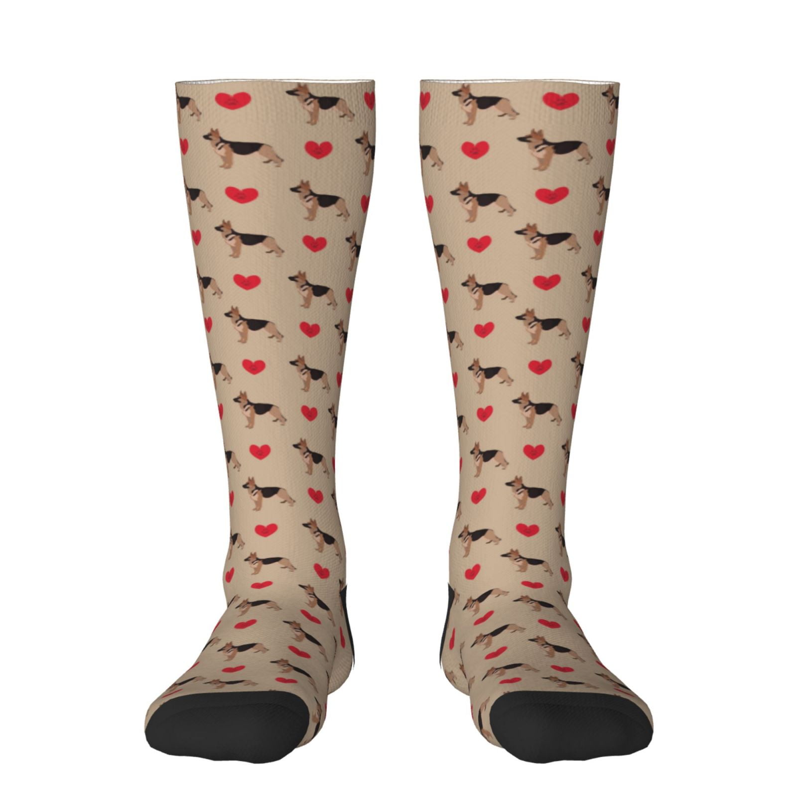 Vsdgher German Shepherd Dog Print Thigh High Socks Extra Long Stretchy ...