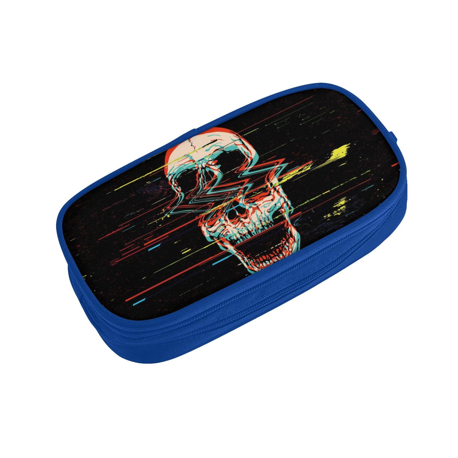 Vsdgher Glitch Screaming Skull Print Large Capacity Pencil Case Pouch ...