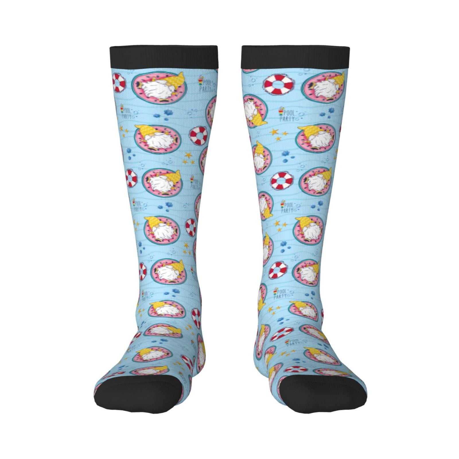 Vsdgher Gnome Pool Party Print Thigh High Socks Extra Long Stretchy ...