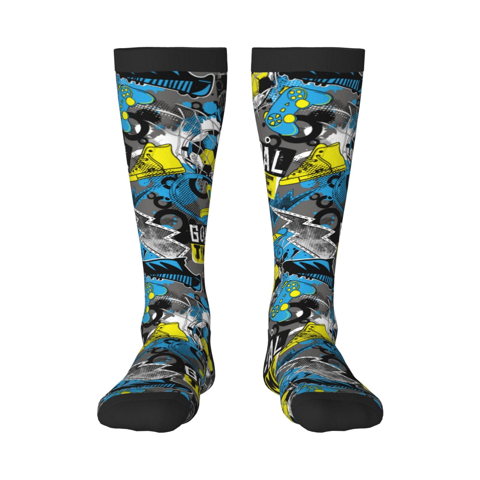 Vsdgher Goal Time Print Thigh High Socks Extra Long Stretchy Sock Women ...