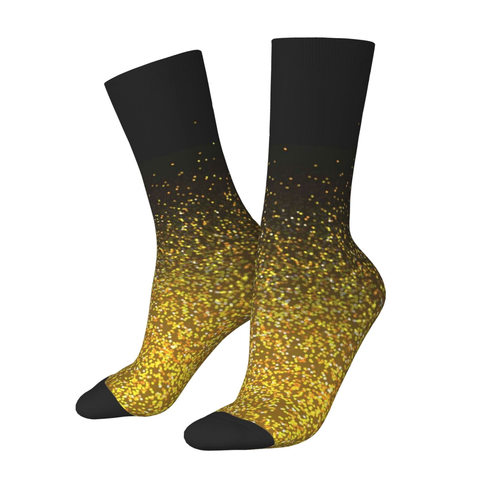 Vsdgher Gold Glitter Gradient Crew Socks for Men & Women, Breathable ...