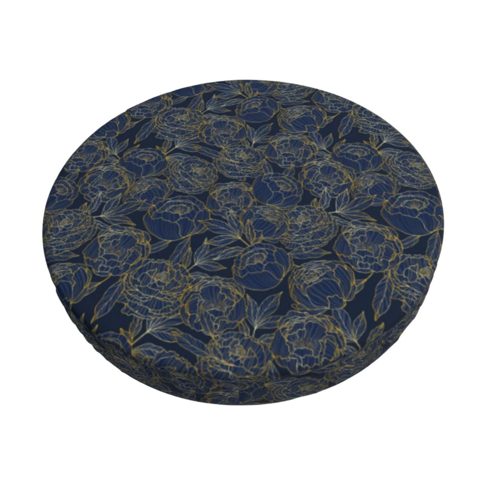 Vsdgher Golden Peonies Print Stool Covers Round,Stretch Round Stool ...