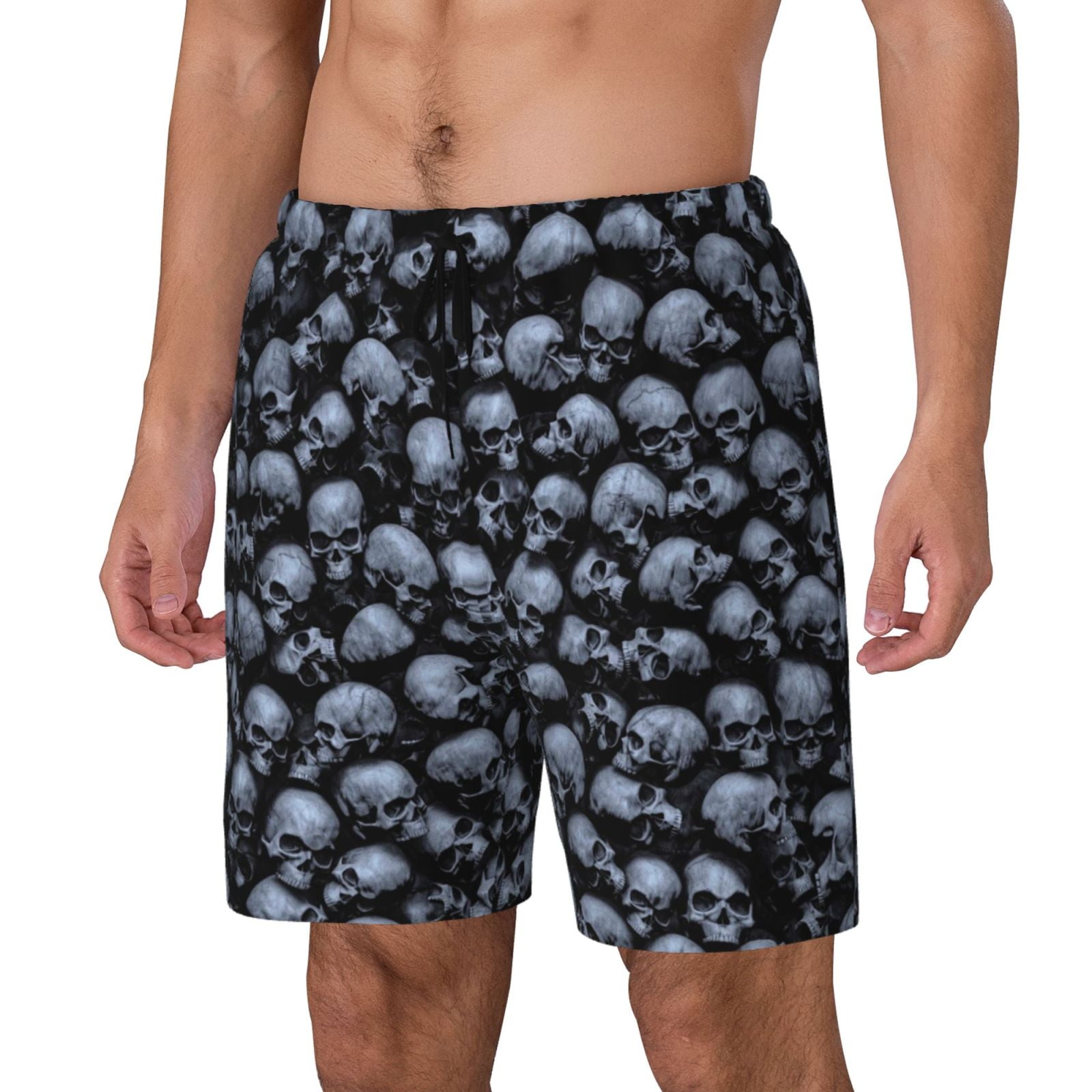 Vsdgher Gothic Skull for Mens Swim Trunks with Compression Liner Swim ...