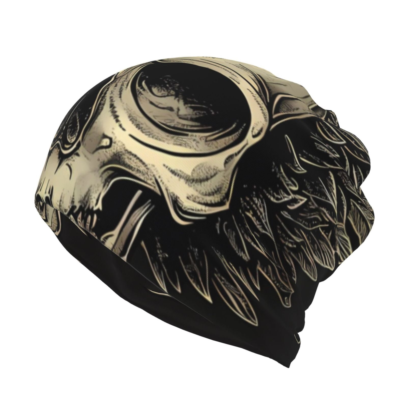 Vsdgher Gothic Winged Skull Slouchy Beanie Hat for Men/Women, Skull Cap ...