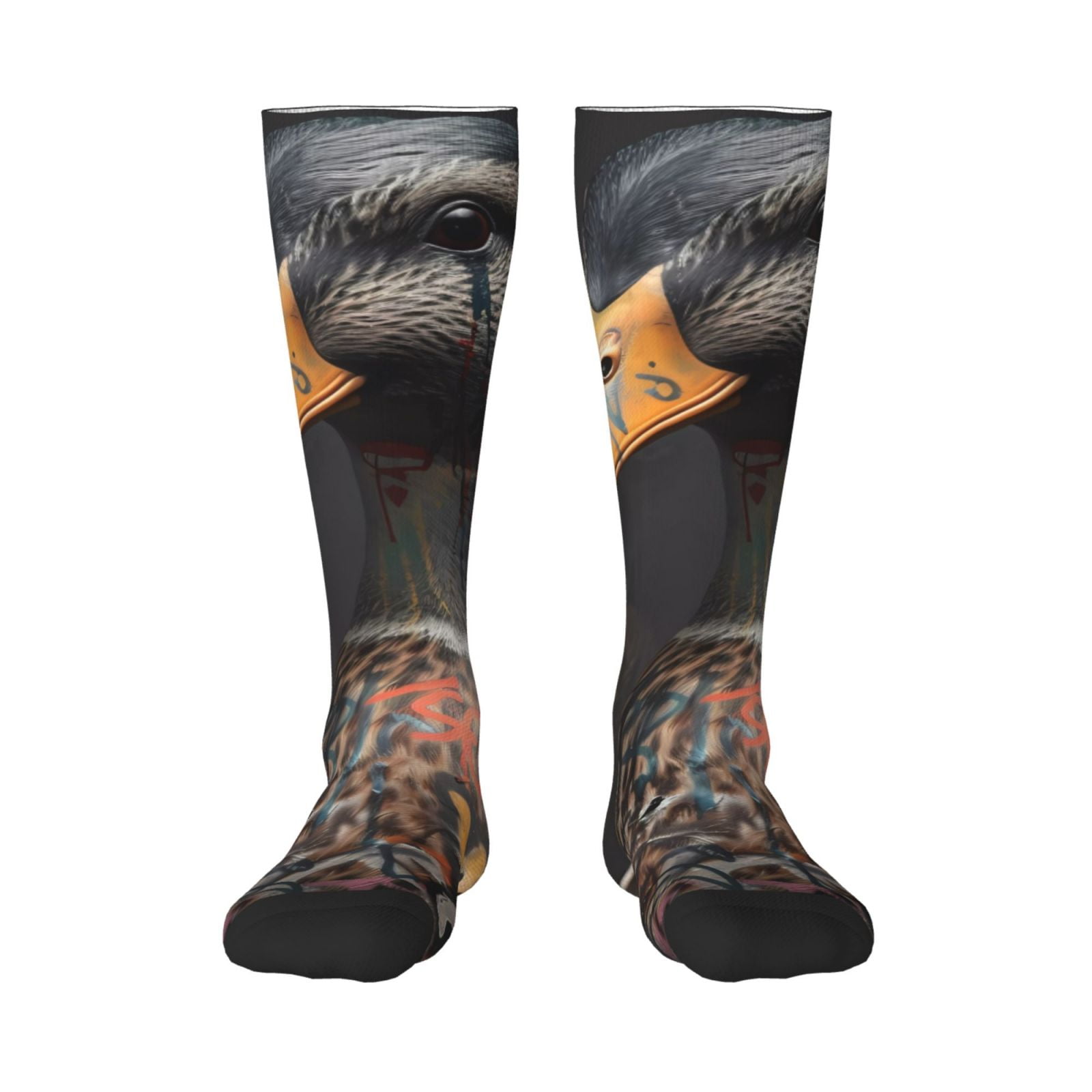 Vsdgher Graffiti Cool Duck Print Thigh High Socks Extra Long Stretchy ...