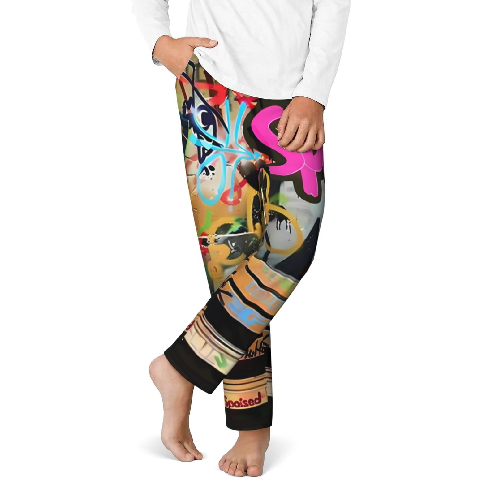 Vsdgher Graffiti Lamp Urban Scene Print Kids Pajama Pants,Long Sleep ...
