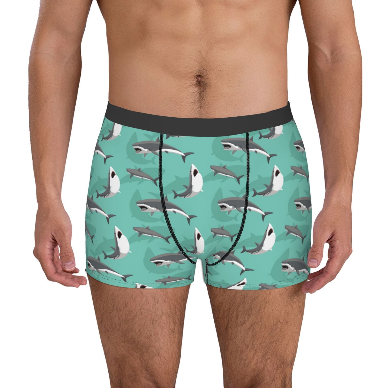 Vsdgher Great White Shark Pattern Men's Boxer Brief Underwear,Soft ...