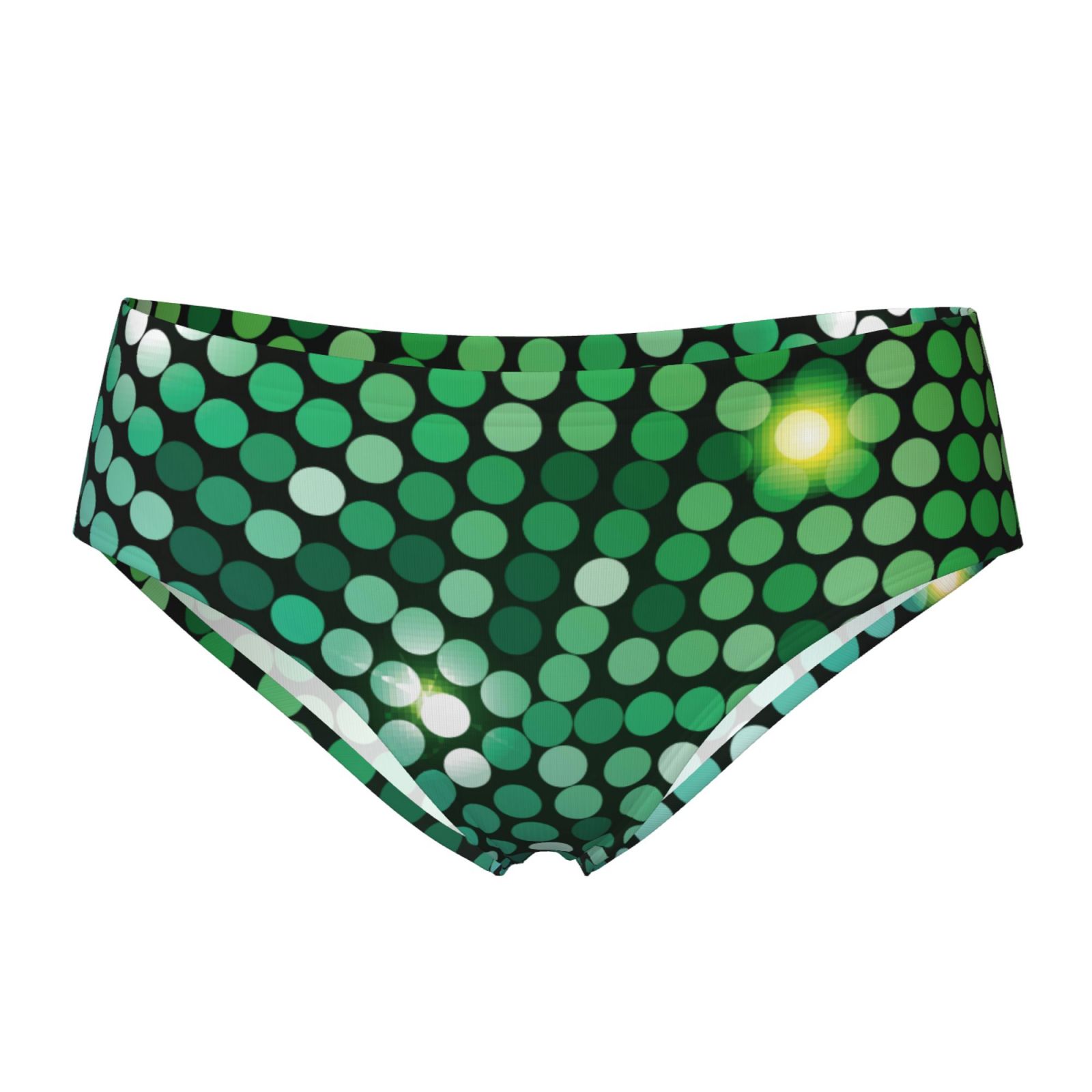 Vsdgher Green Disco Lights Pattern Women's Underwear Low Waisted Full ...