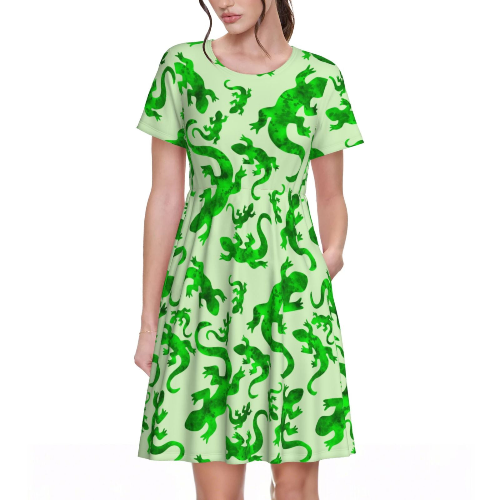 Vsdgher Green Lizard for Womens Summer 2025 Casual Midi Maxi Dresses ...