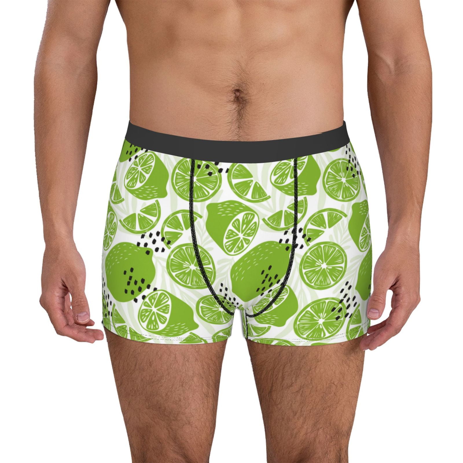 Vsdgher Green Various Lemons Pattern Men's Boxer Brief Underwear,Soft ...
