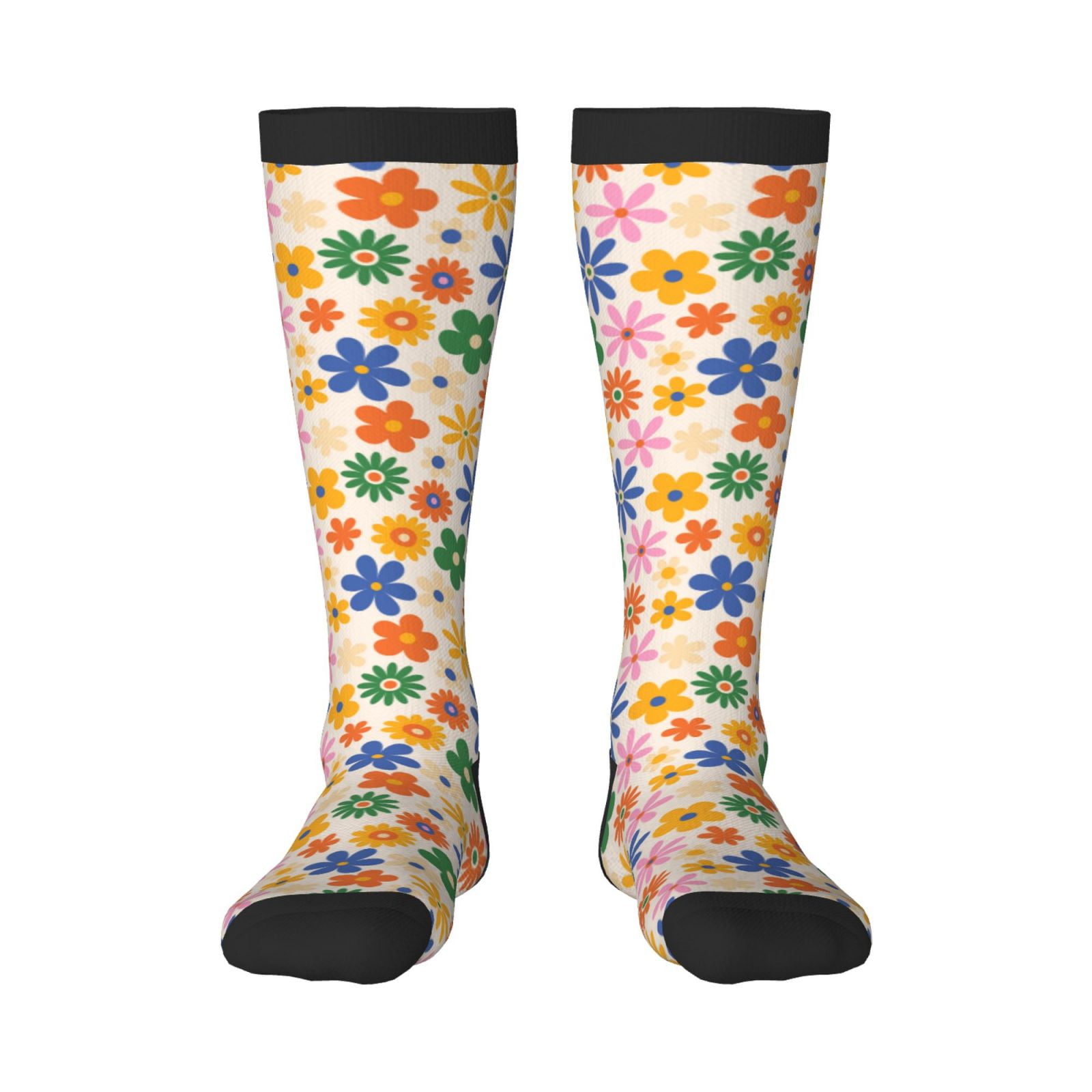 Vsdgher Groovy Daisy Flowers Print Thigh High Socks Extra Long Stretchy ...