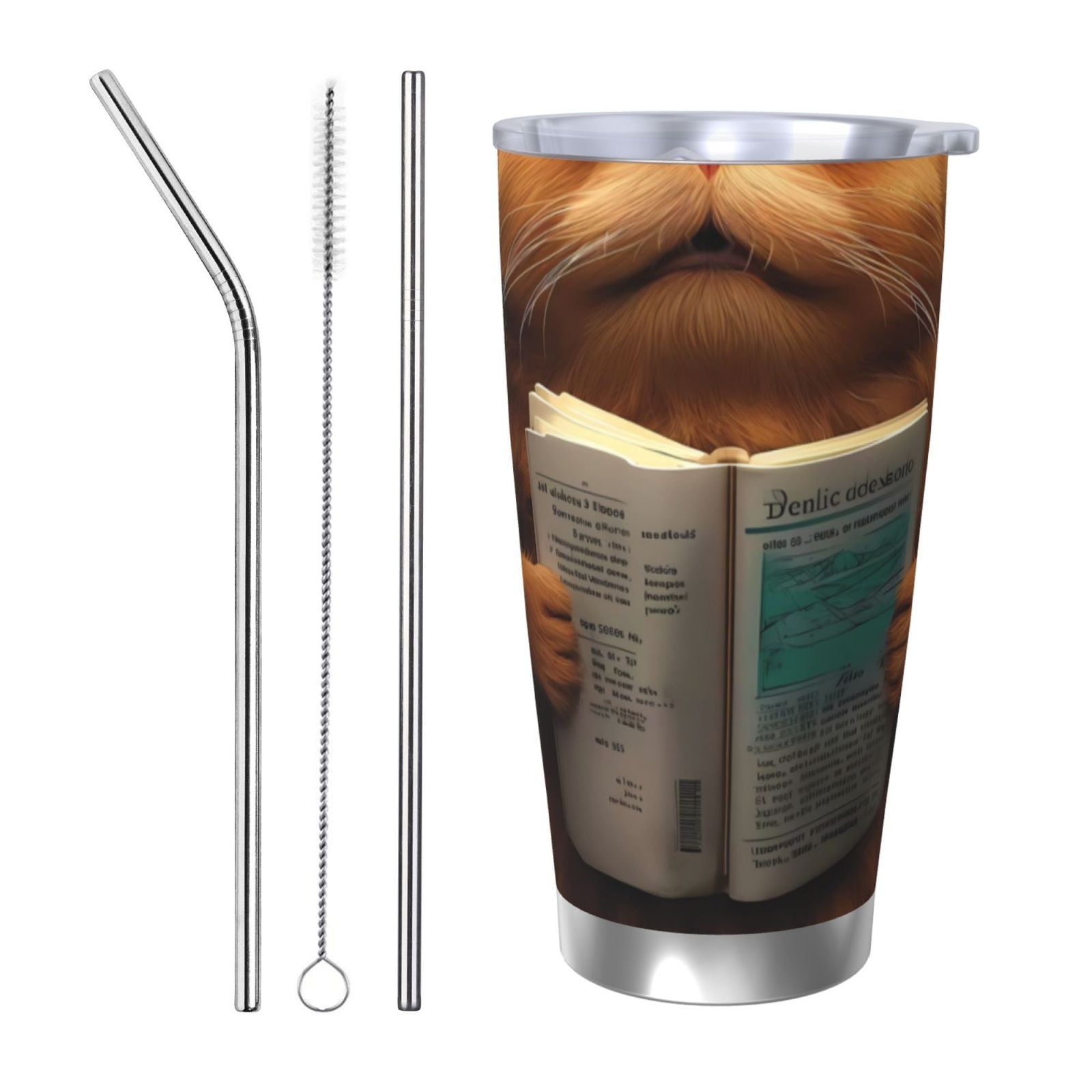 Vsdgher Grumpy Cat Reading Book 20 Oz Stainless Steel Vacuum Insulated ...