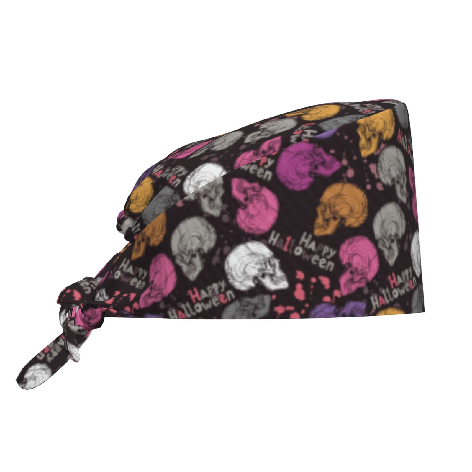 Vsdgher Halloween Skeleton Men Women Adjustable Cap Working Hat Tie ...