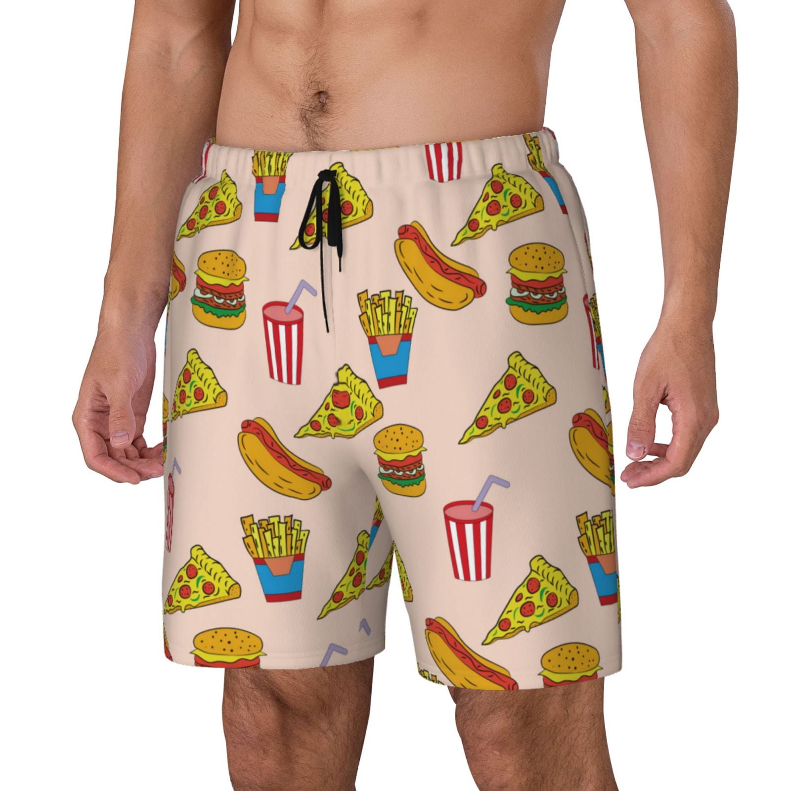 Vsdgher Hamburger Pizza Coke for Mens Swim Trunks with Compression ...