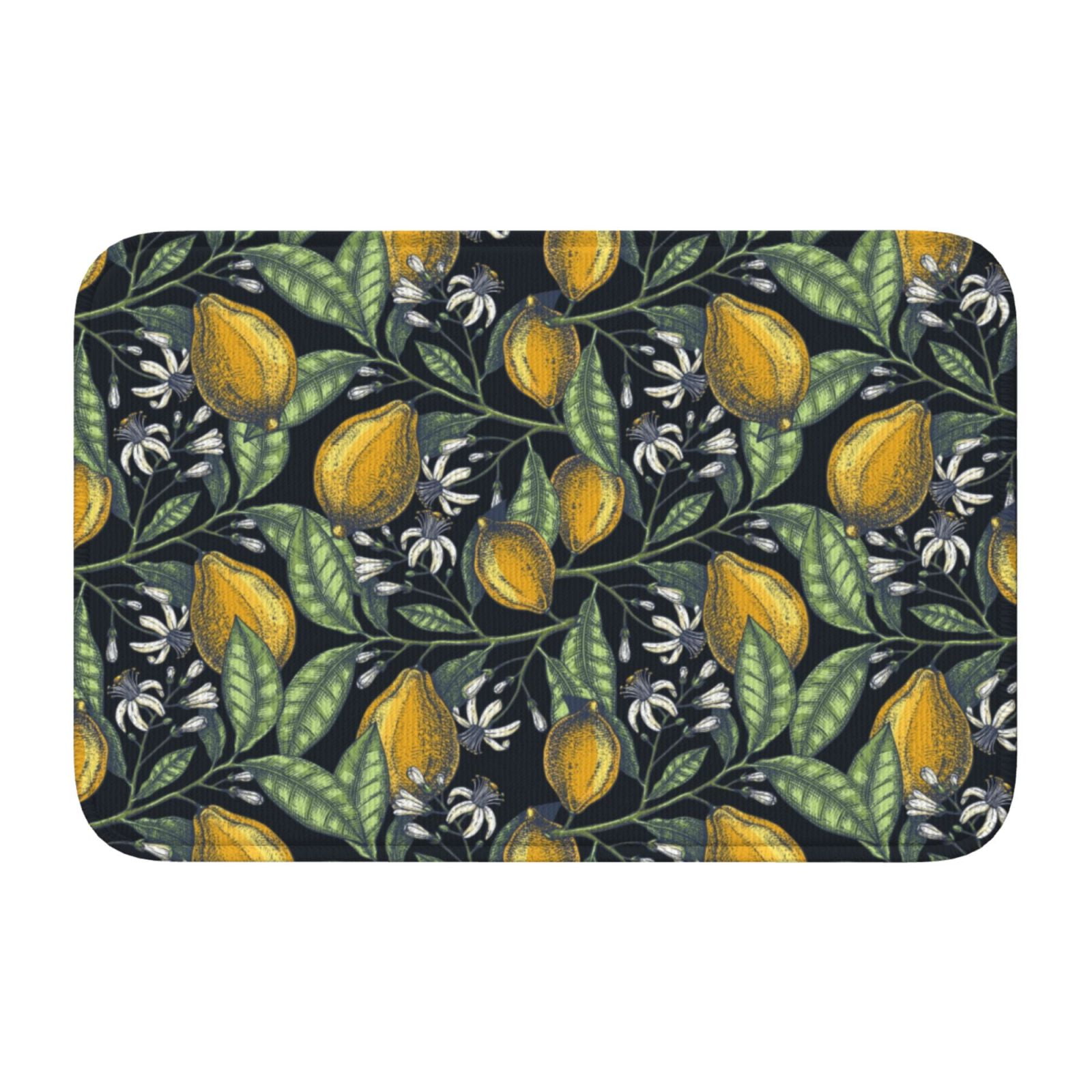 Vsdgher Hand Drawn Citrus Fruits Elegant Lemons Hem Mat 40x60 ...