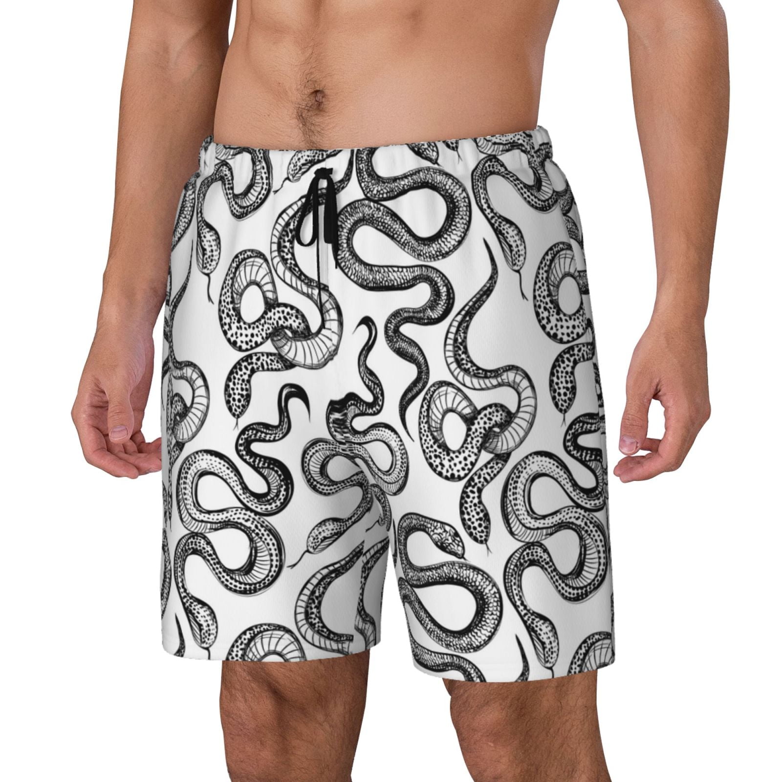 Vsdgher Hand Drawn Snake for Mens Swim Trunks with Compression Liner ...
