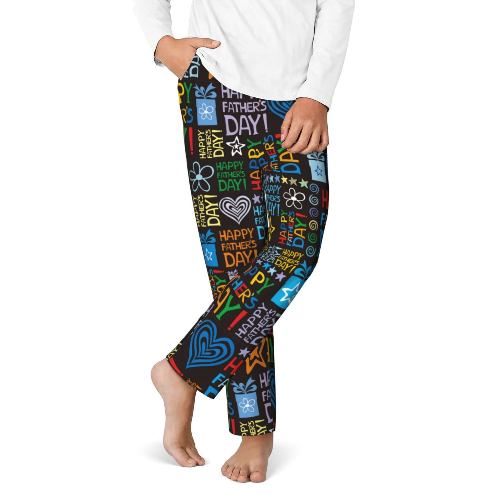 Vsdgher Happy Father Day Print Kids Pajama Pants,Long Sleep Plaid Pants ...