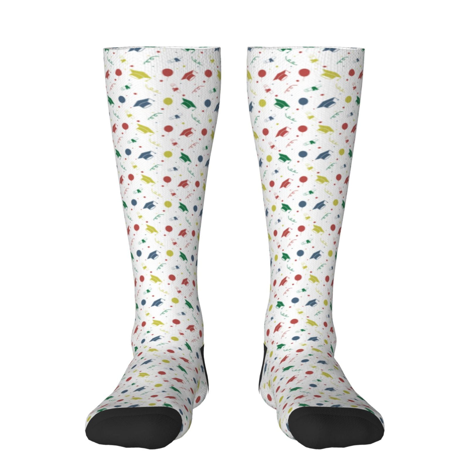 Vsdgher Happy Graduation Print Thigh High Socks Extra Long Stretchy ...