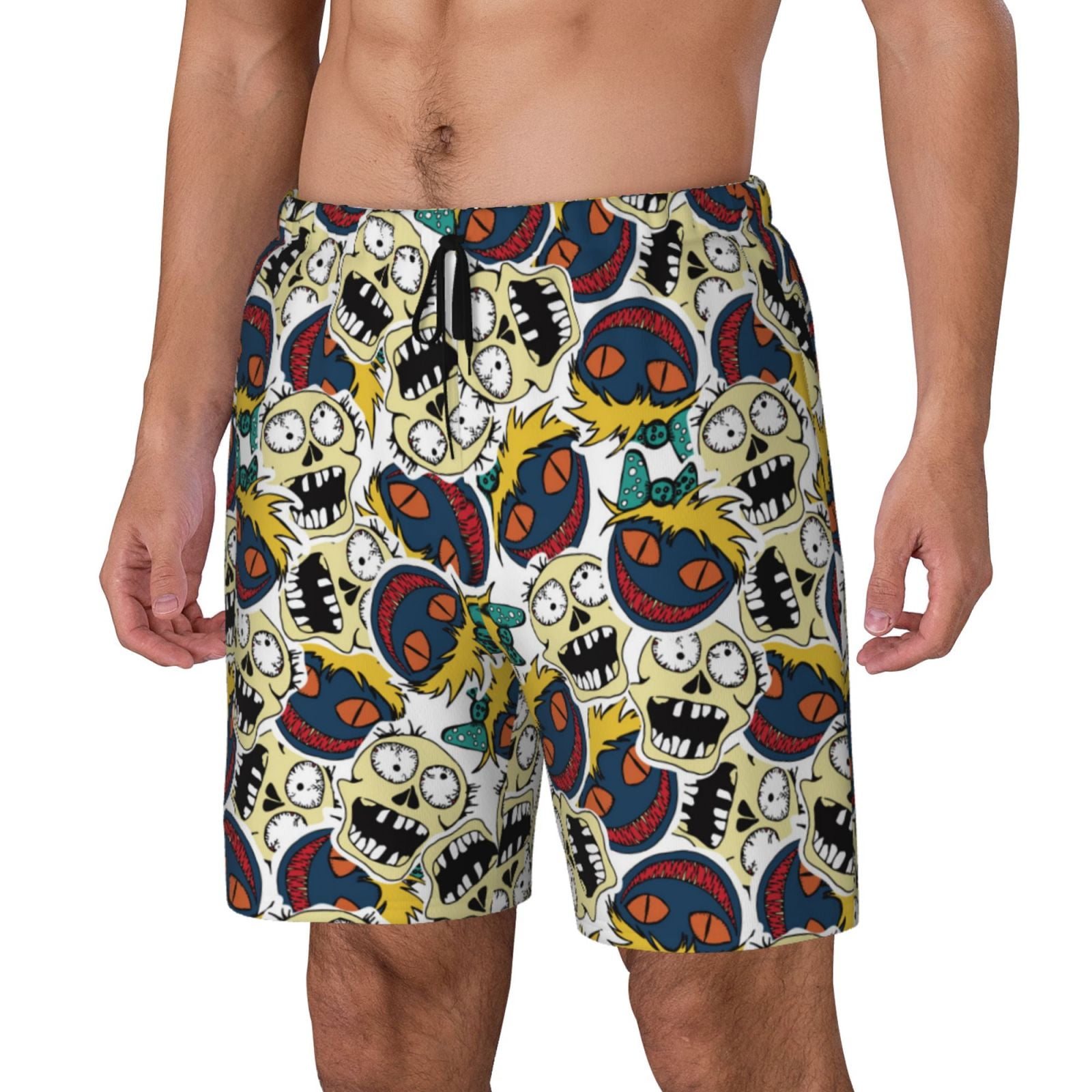 Vsdgher Happy Skeleton for Mens Swim Trunks with Compression Liner Swim ...