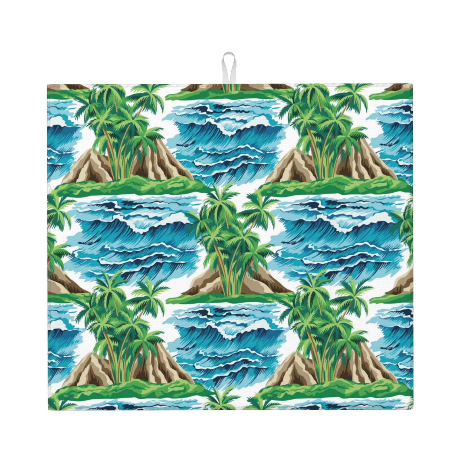 Vsdgher Hawaii Palms Print Dish Drying Mat, Kitchen Counter Mat, Dish ...