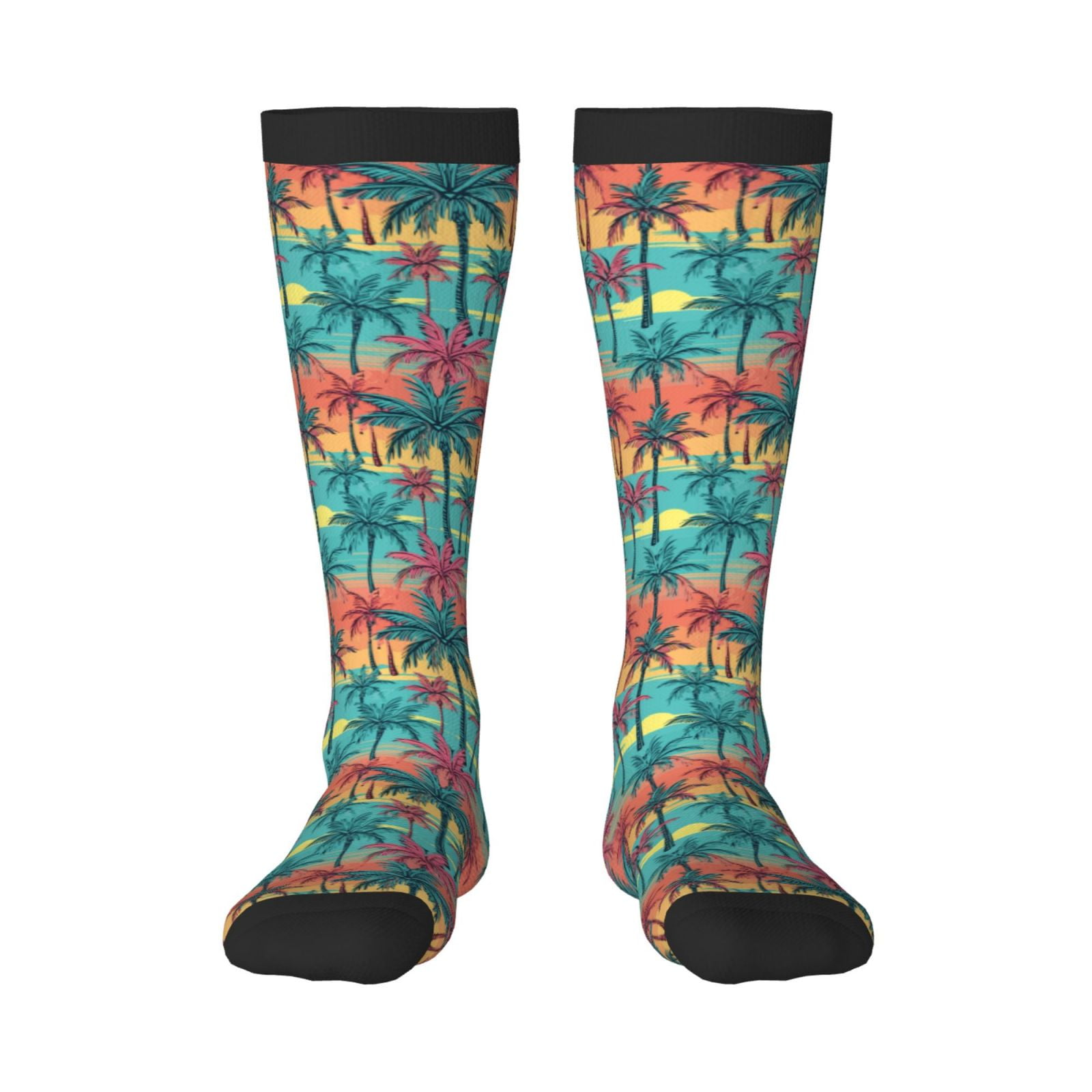 Vsdgher Hawaii Palms Print Thigh High Socks Extra Long Stretchy Sock ...