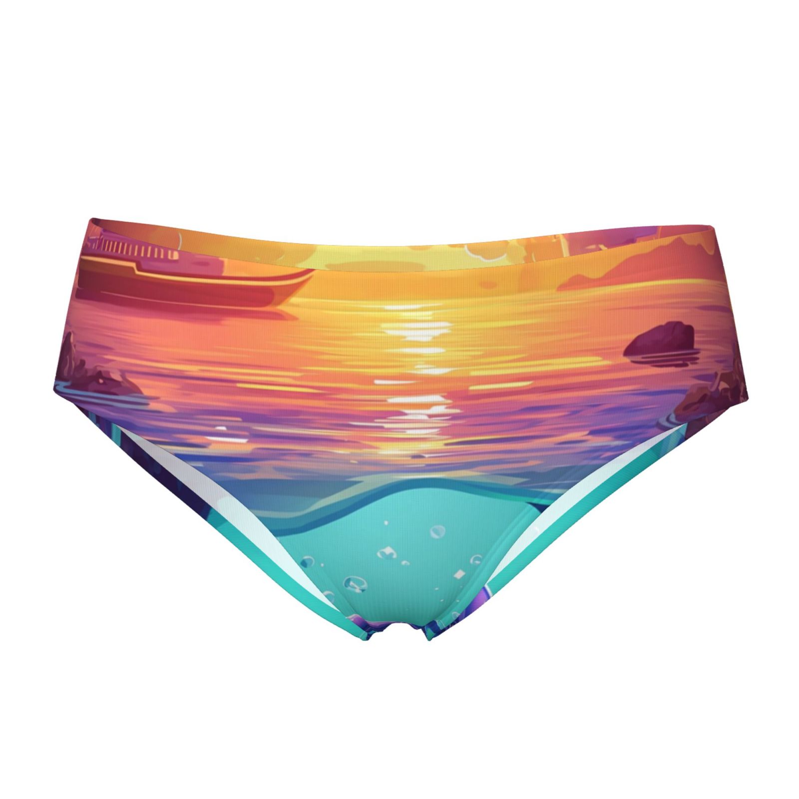 Vsdgher Hawaiian Island Dolphin Pattern Women's Underwear Low Waisted ...
