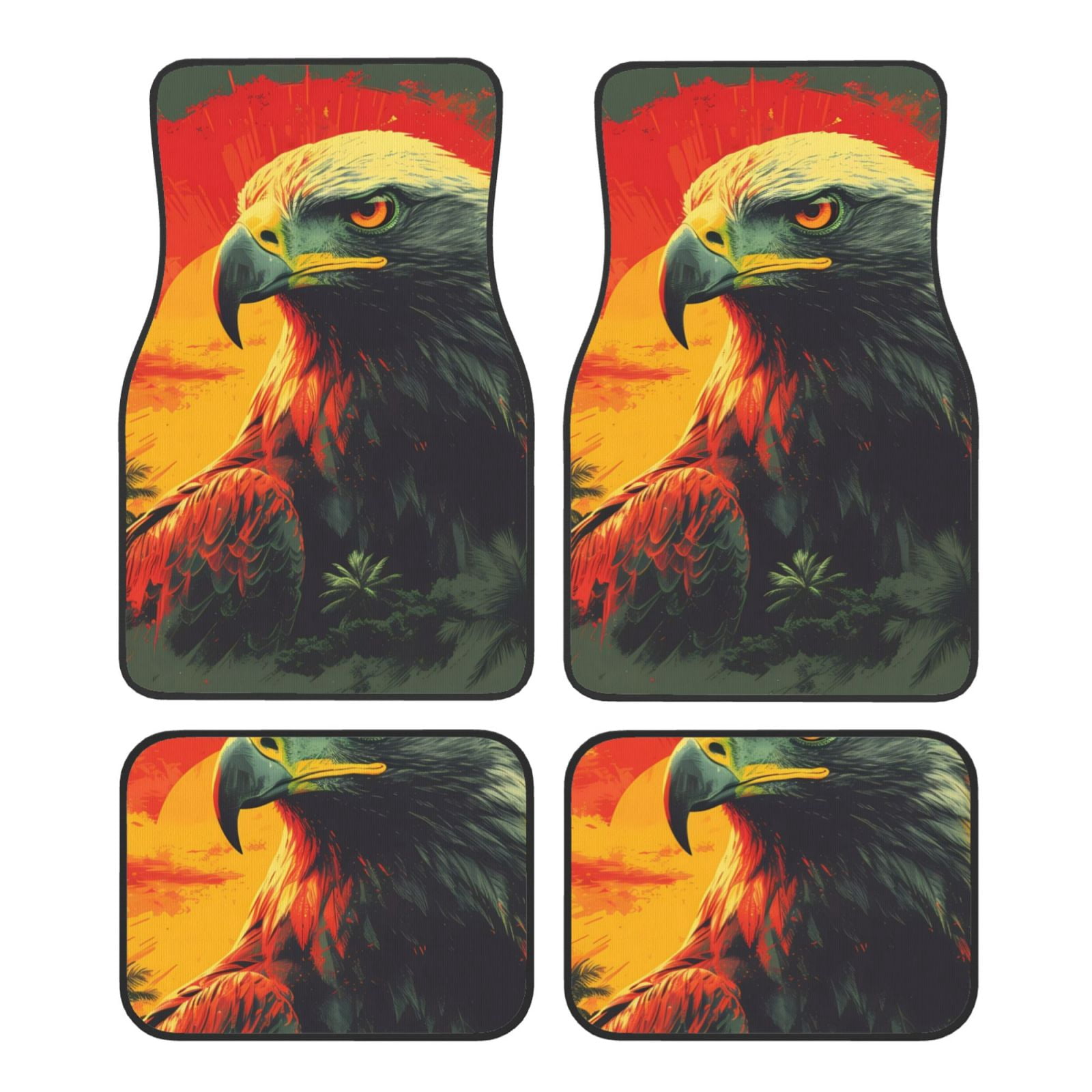 Vsdgher Hawaiian Style Bald Eagle Car Foot Mat Set of 4 Pieces ...