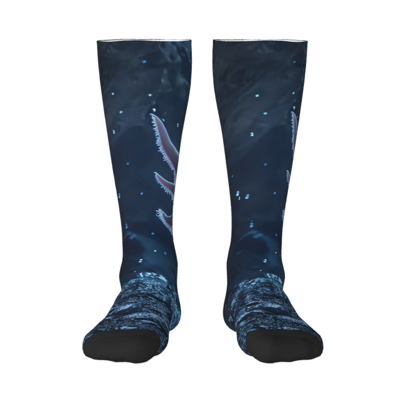 Vsdgher Heart Axolotl Print Thigh High Socks Extra Long Stretchy Sock ...