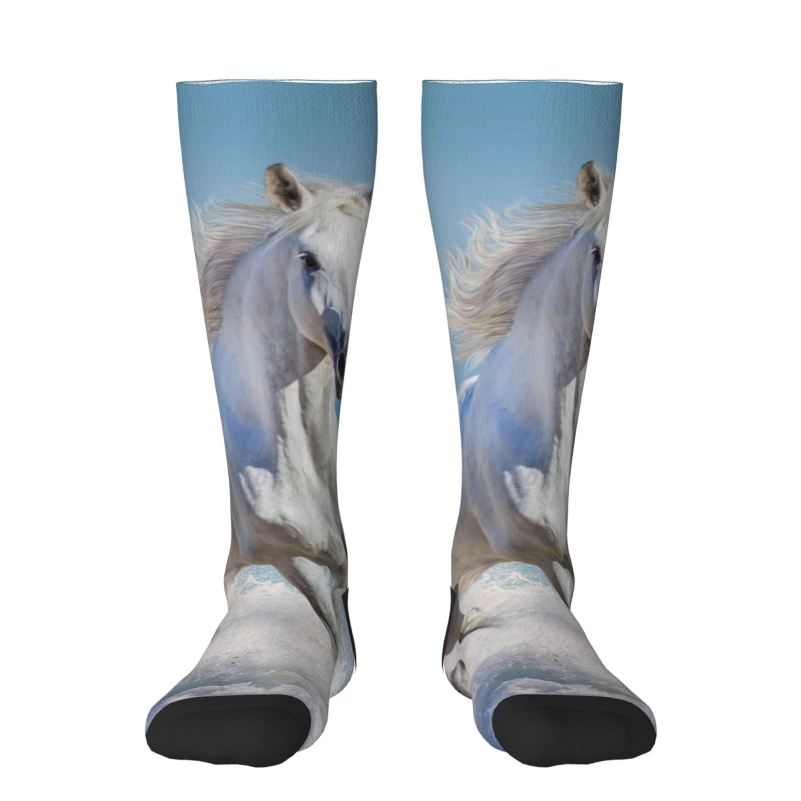 Vsdgher Horses Running Through The Water Print Thigh High Socks Extra ...