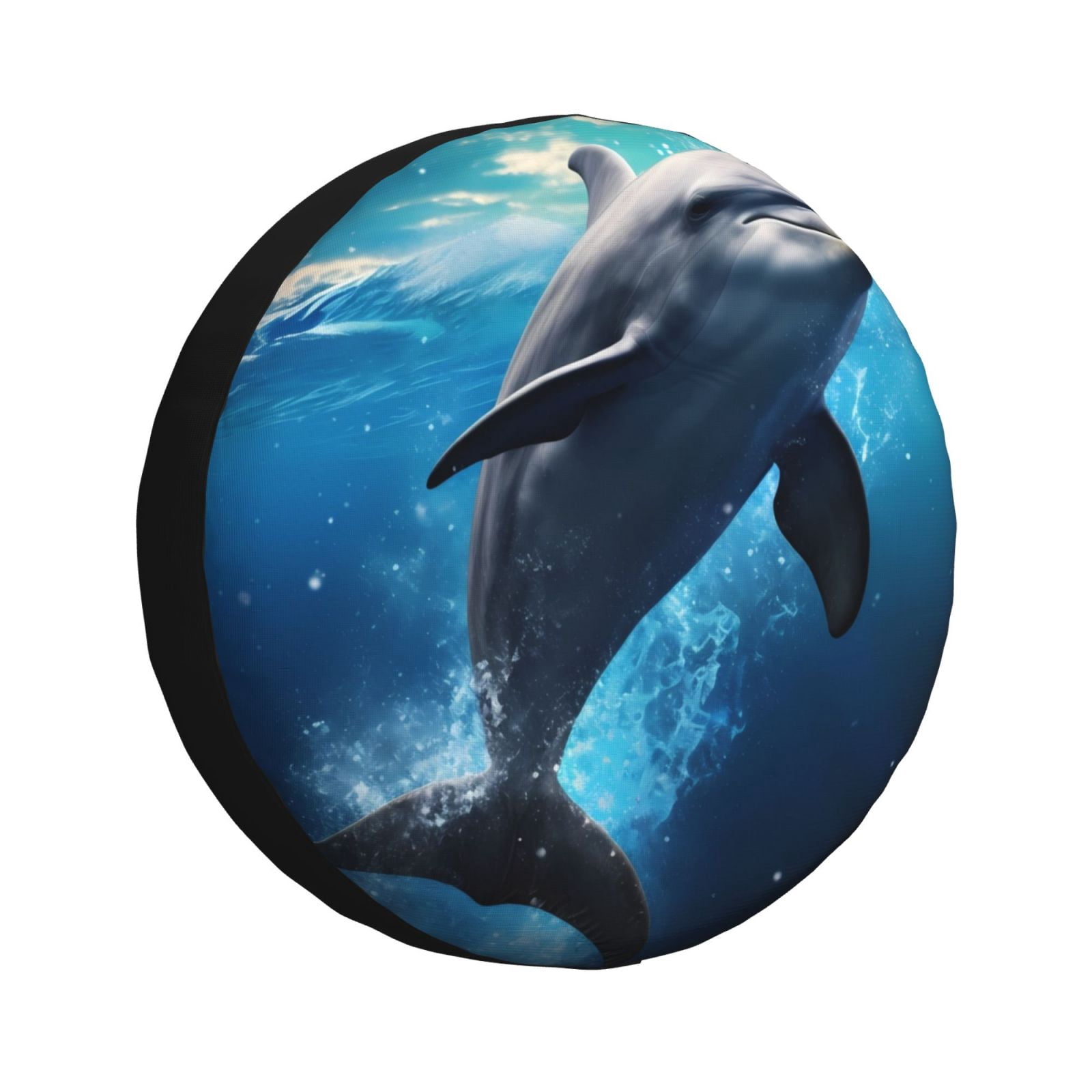 Vsdgher Ice Blue Ocean Cute Dolphin for Spare Tire Cover, Tire Wheel ...