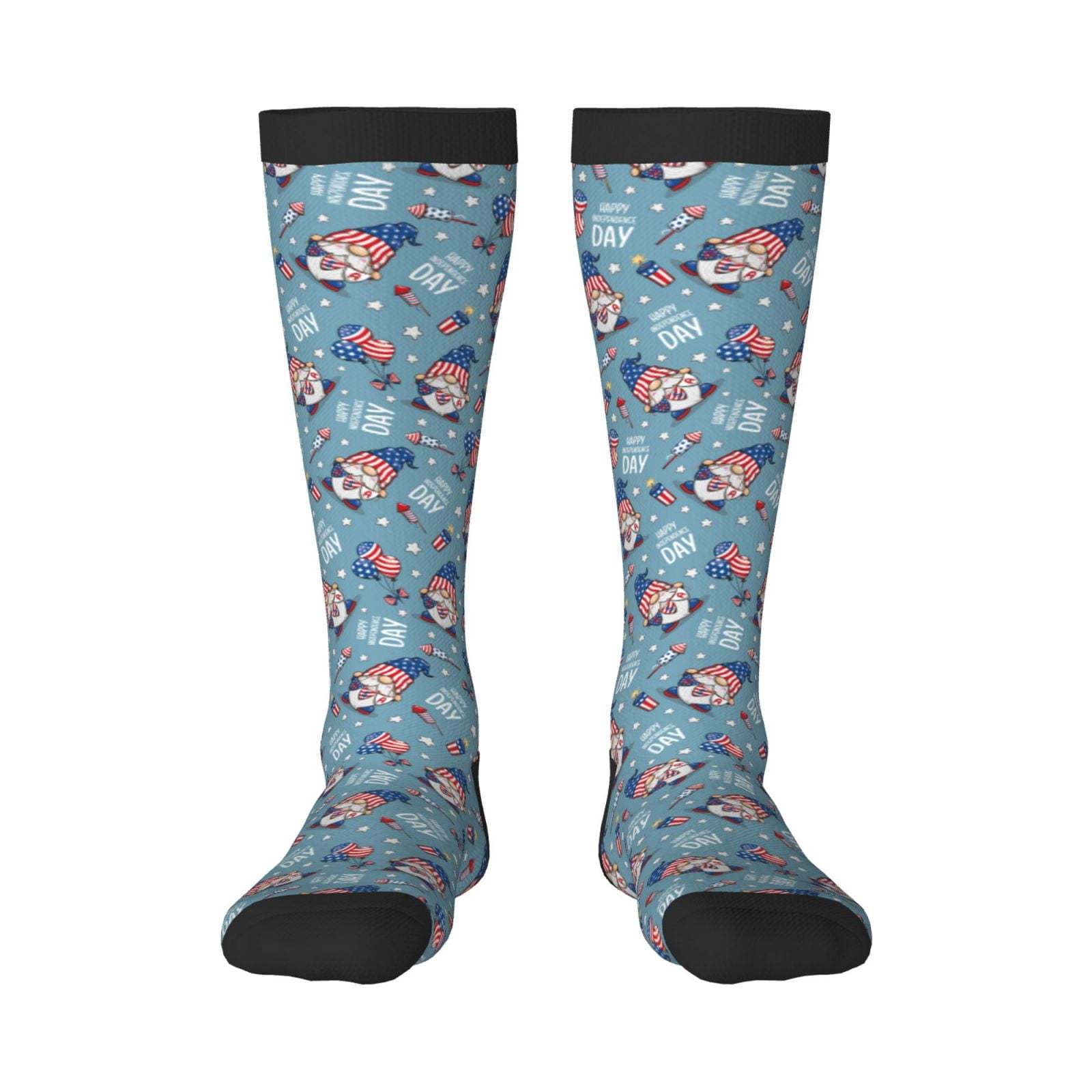 Vsdgher Independence With Gnome Print Thigh High Socks Extra Long ...