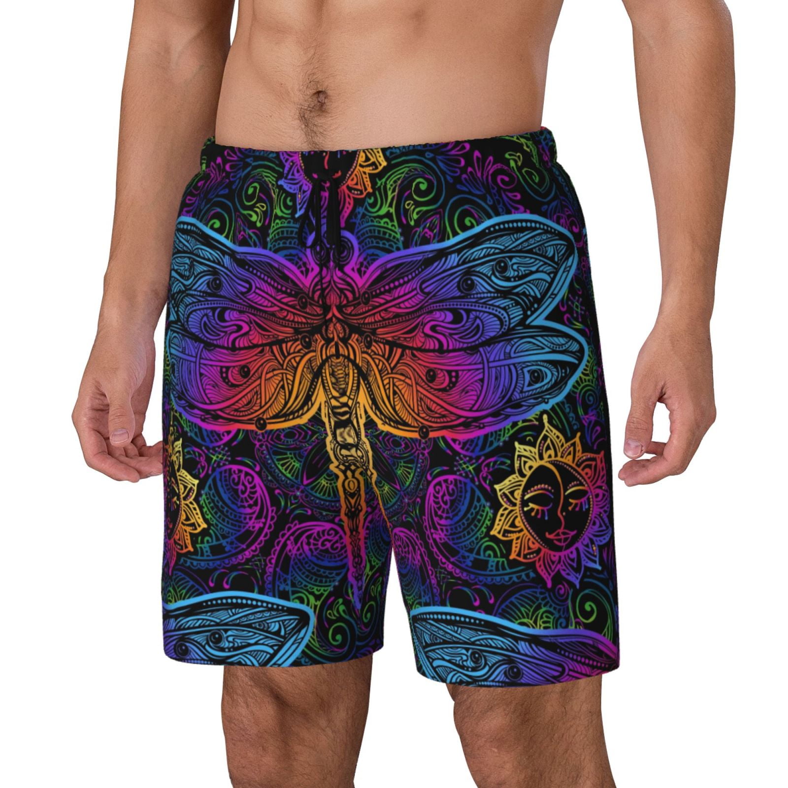 Vsdgher Indian Mandalas Dragonfly for Mens Swim Trunks with Compression ...