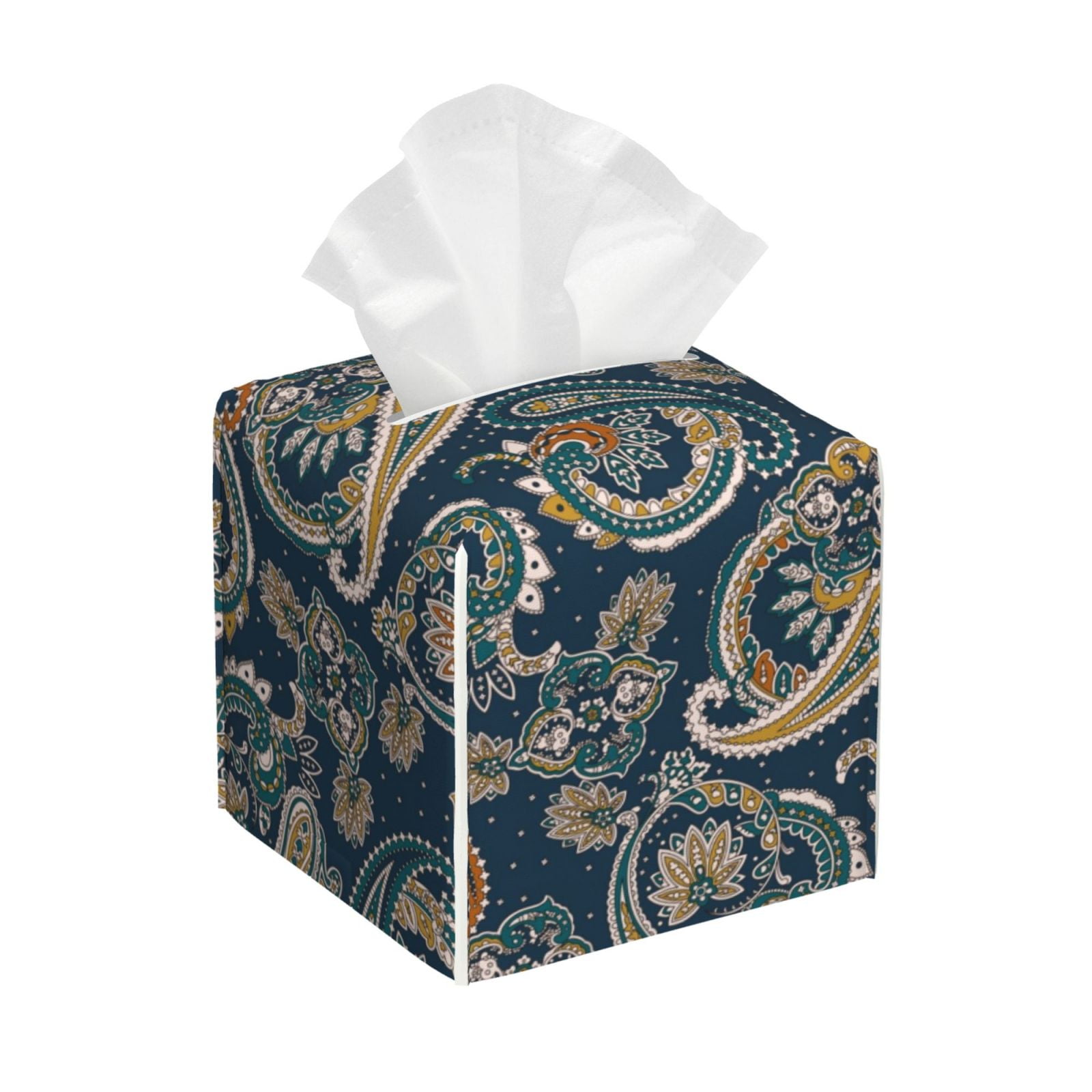 Vsdgher Indian Paisley 2 Pattern Tissue Box Cover Holder, Square with ...