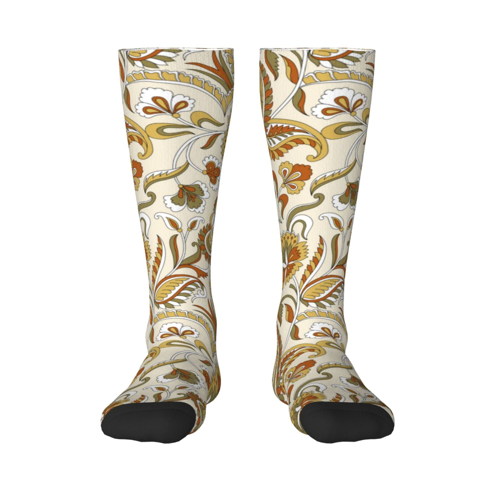 Vsdgher Indian Paisley Print Thigh High Socks Extra Long Stretchy Sock ...