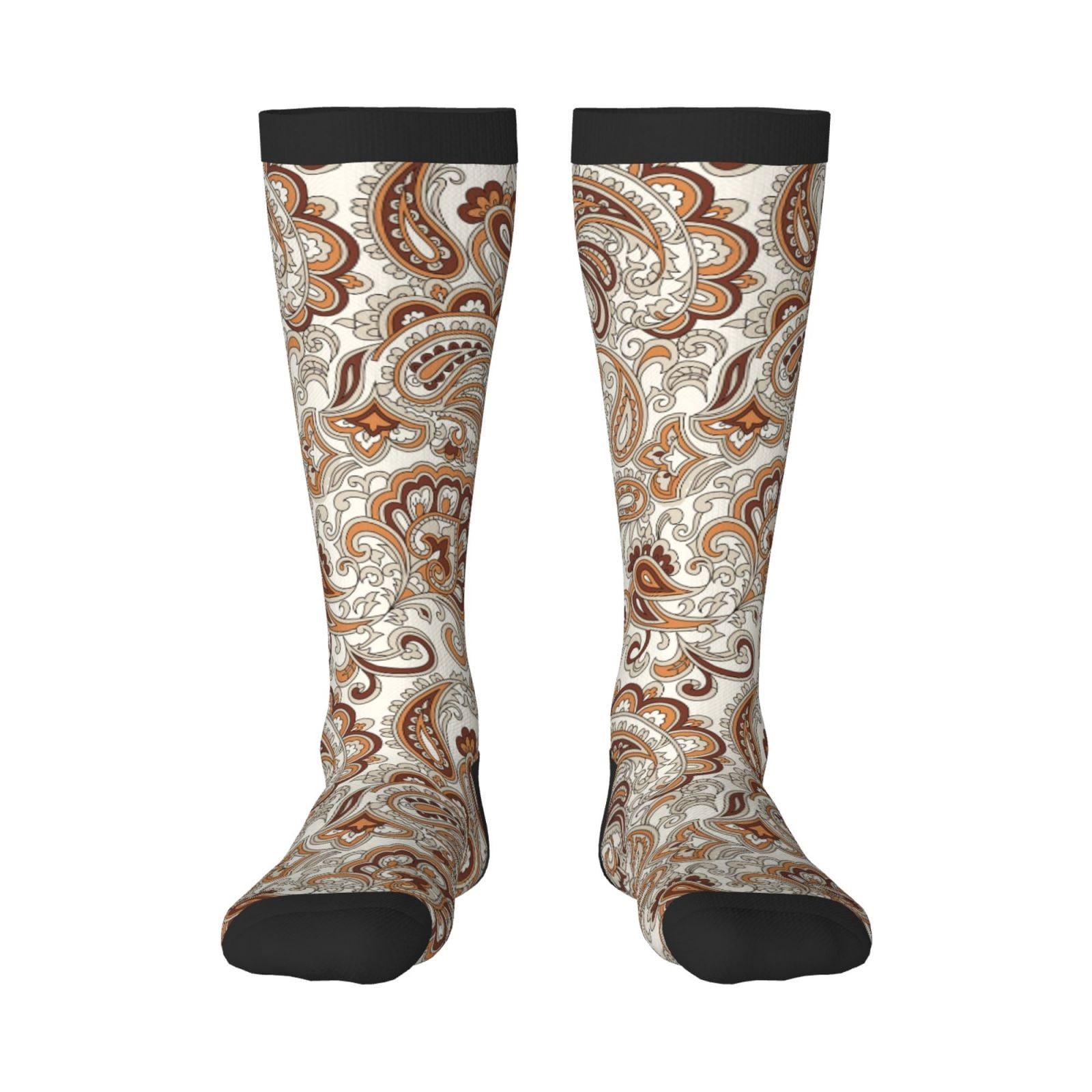 Vsdgher Indian Paisley1 Print Thigh High Socks Extra Long Stretchy Sock ...