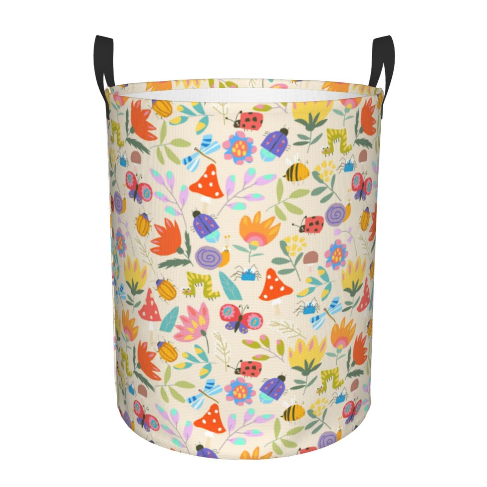 Vsdgher Insects In Plants Waterproof Round Large Laundry Basket -Toy ...