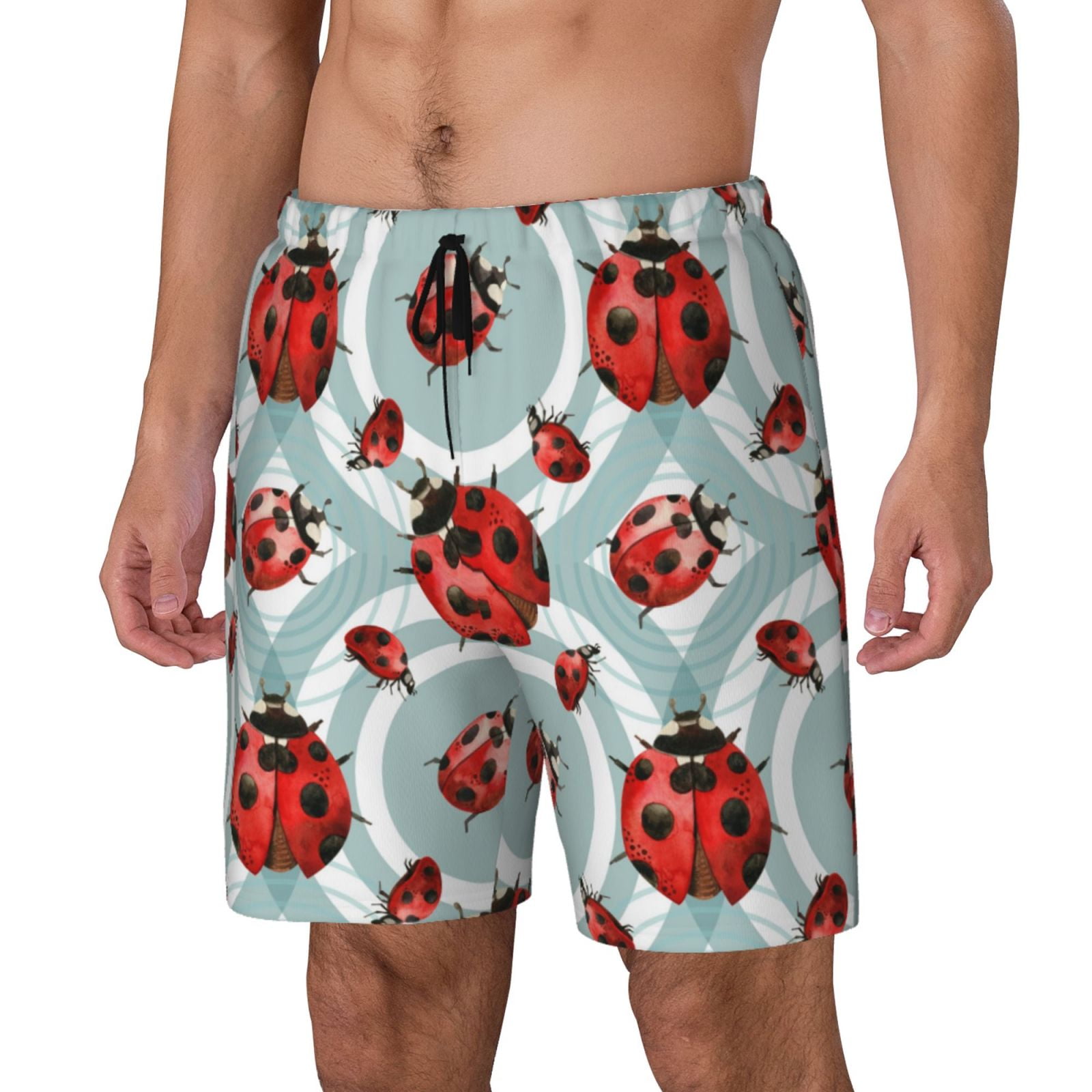 Vsdgher Insects for Mens Swim Trunks with Compression Liner Swim Shorts ...