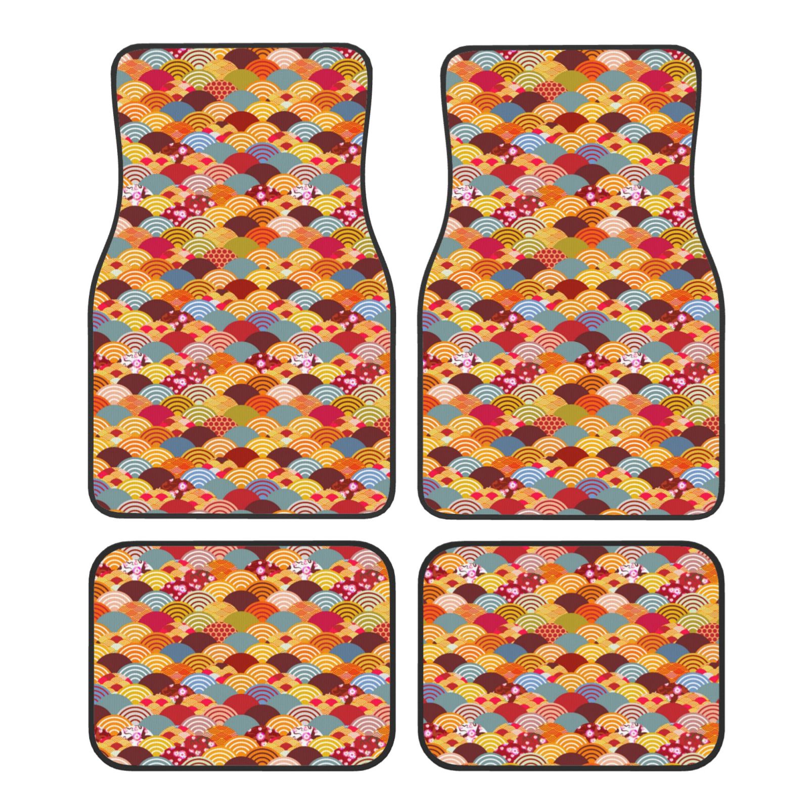 Vsdgher Japanese Style Fish Scales Car Foot Mat Set of 4 Pieces ...