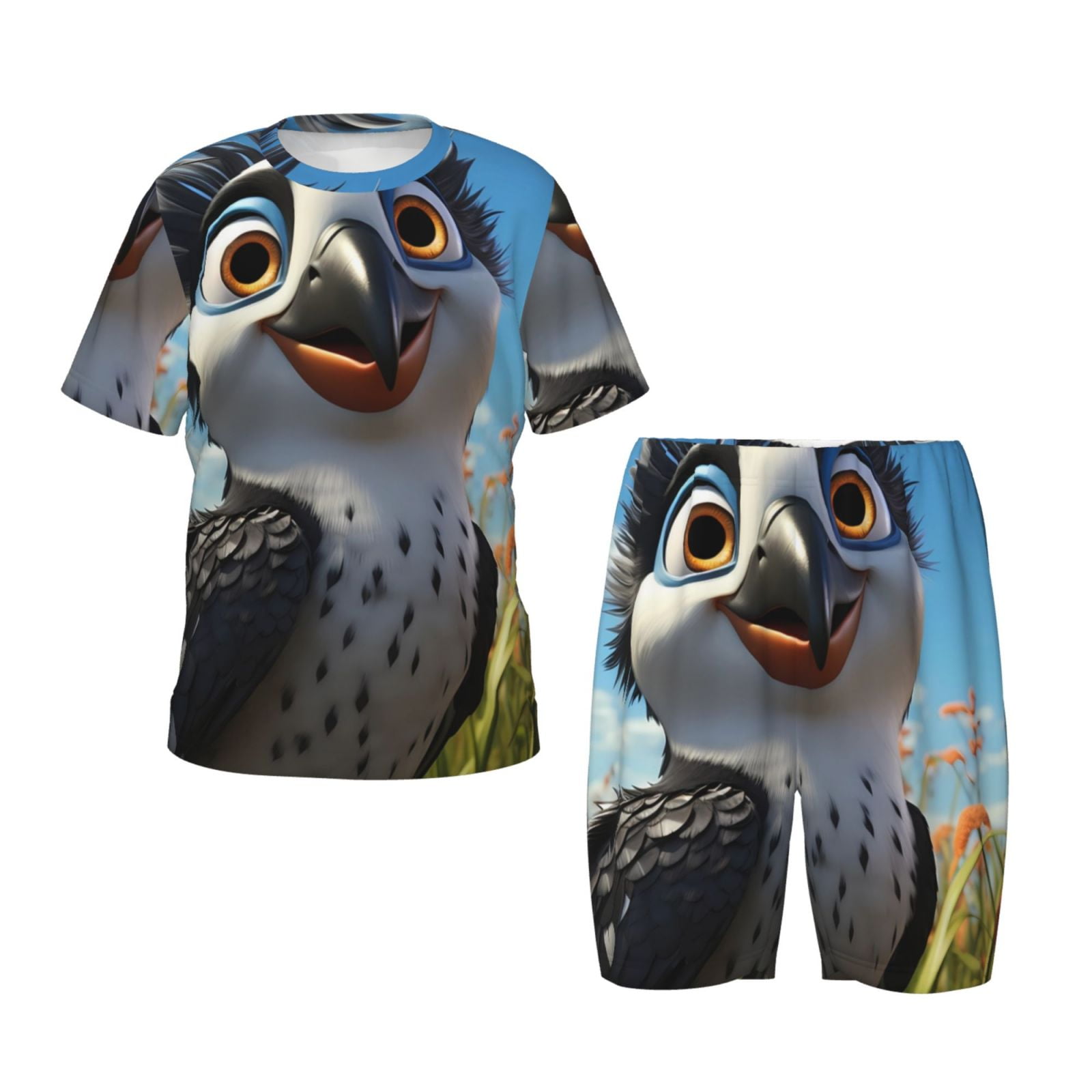 Vsdgher Joyful Animated Bird for Kids Short Sleeve Pajamas Kids Summer ...
