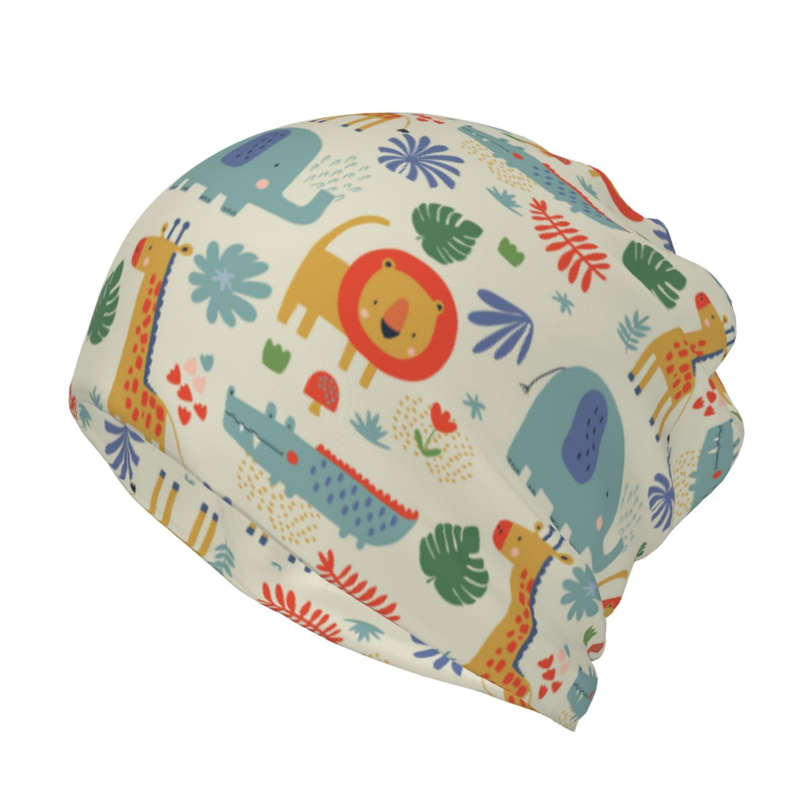 Vsdgher Jungle Animals Slouchy Beanie Hat for Men/Women, Skull Cap ...