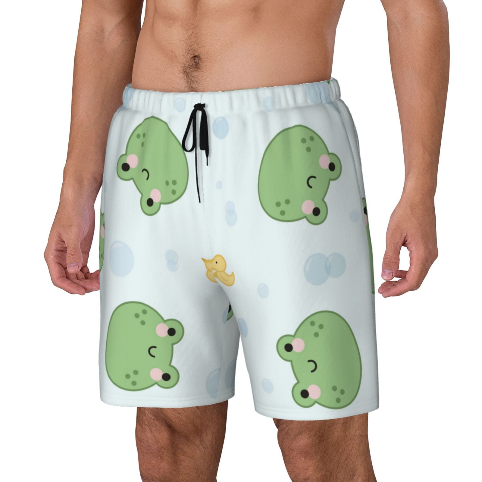 Vsdgher Kawaii Frogs for Mens Swim Trunks with Compression Liner Swim ...