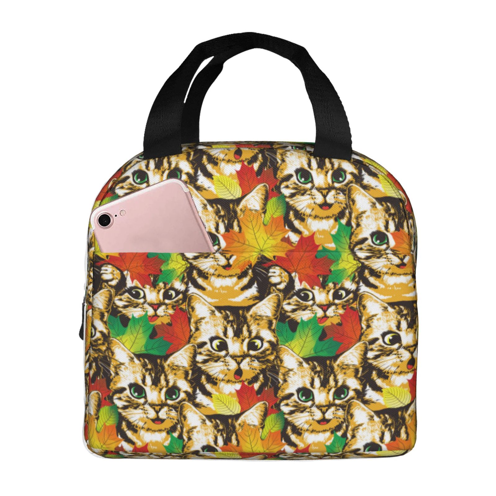 Vsdgher Kittens With Maple Leaves Lunch Bag, Lunch Box for Women Adult ...