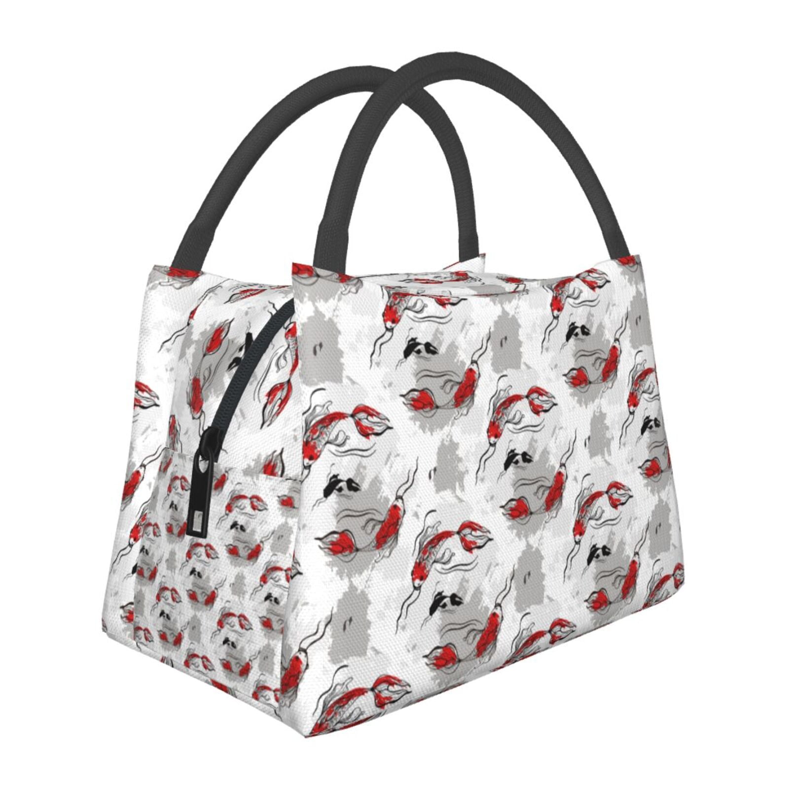 Vsdgher Koi Fish Print Insulated Reusable Bags with Sturdy Zipper and ...