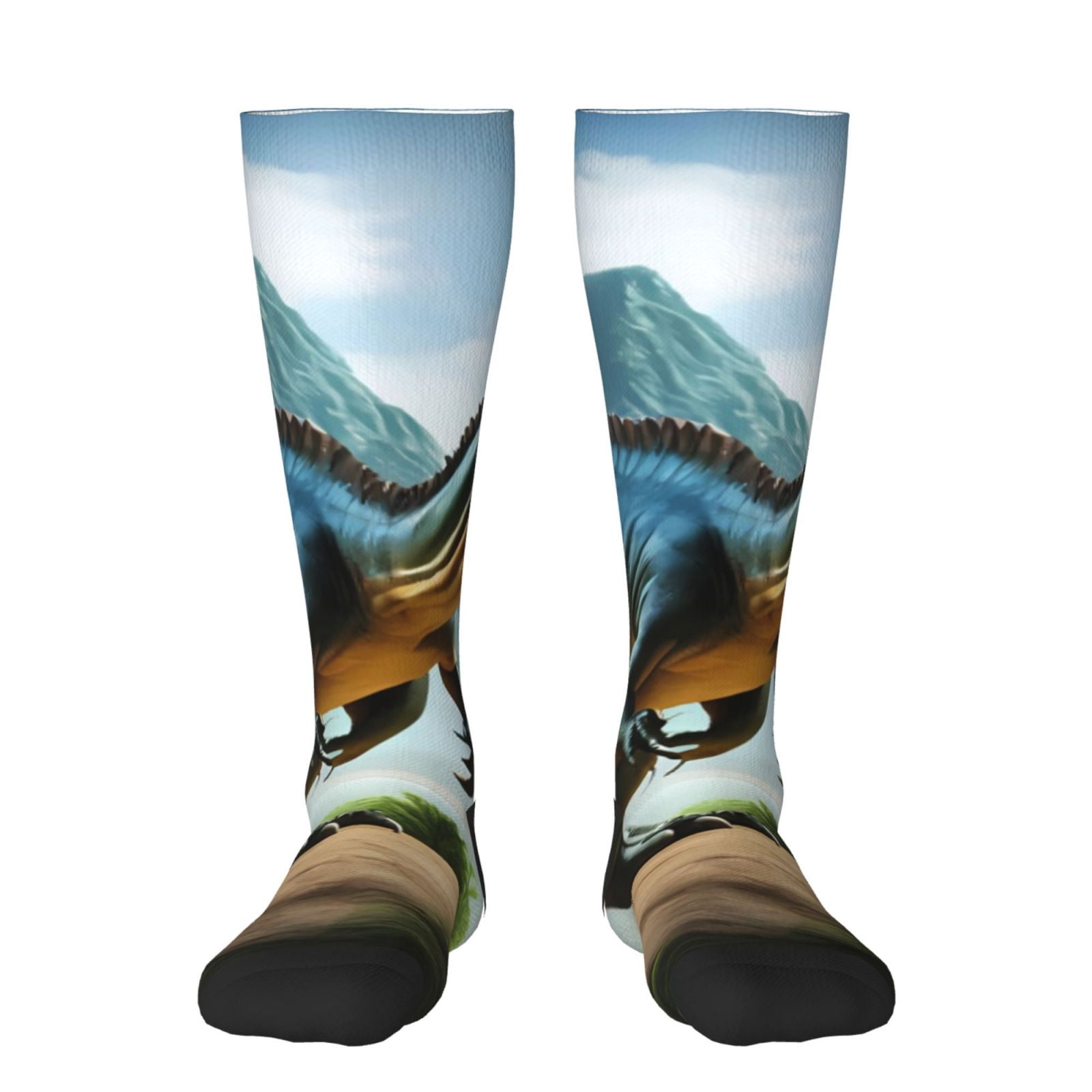 Vsdgher Lake Forest Dinosaur A Print Thigh High Socks Extra Long ...