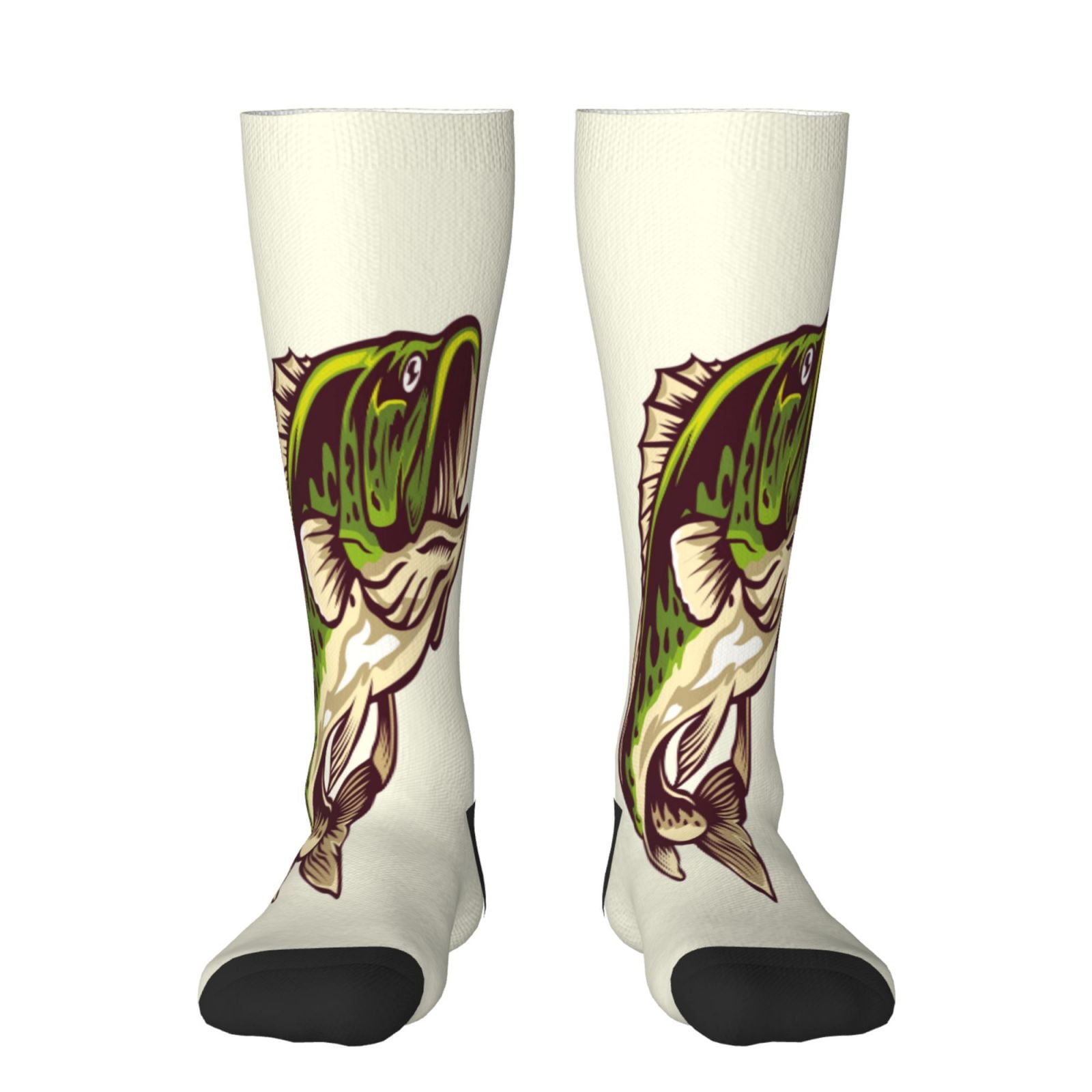 Vsdgher Largemouth Bass Fish (3) Knee Socks, High Socks Long Stretchy ...
