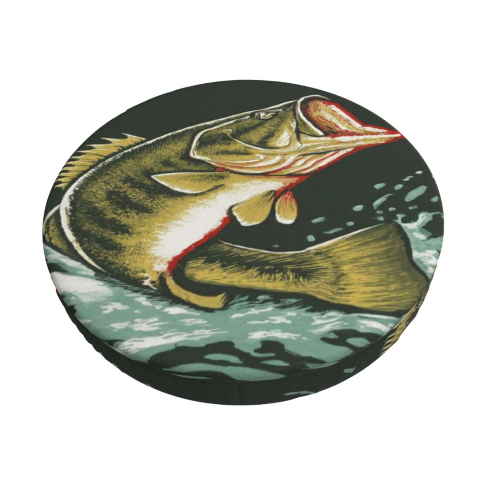 Vsdgher Largemouth Bass jumps out of water Round Bar Stool Cushion ...