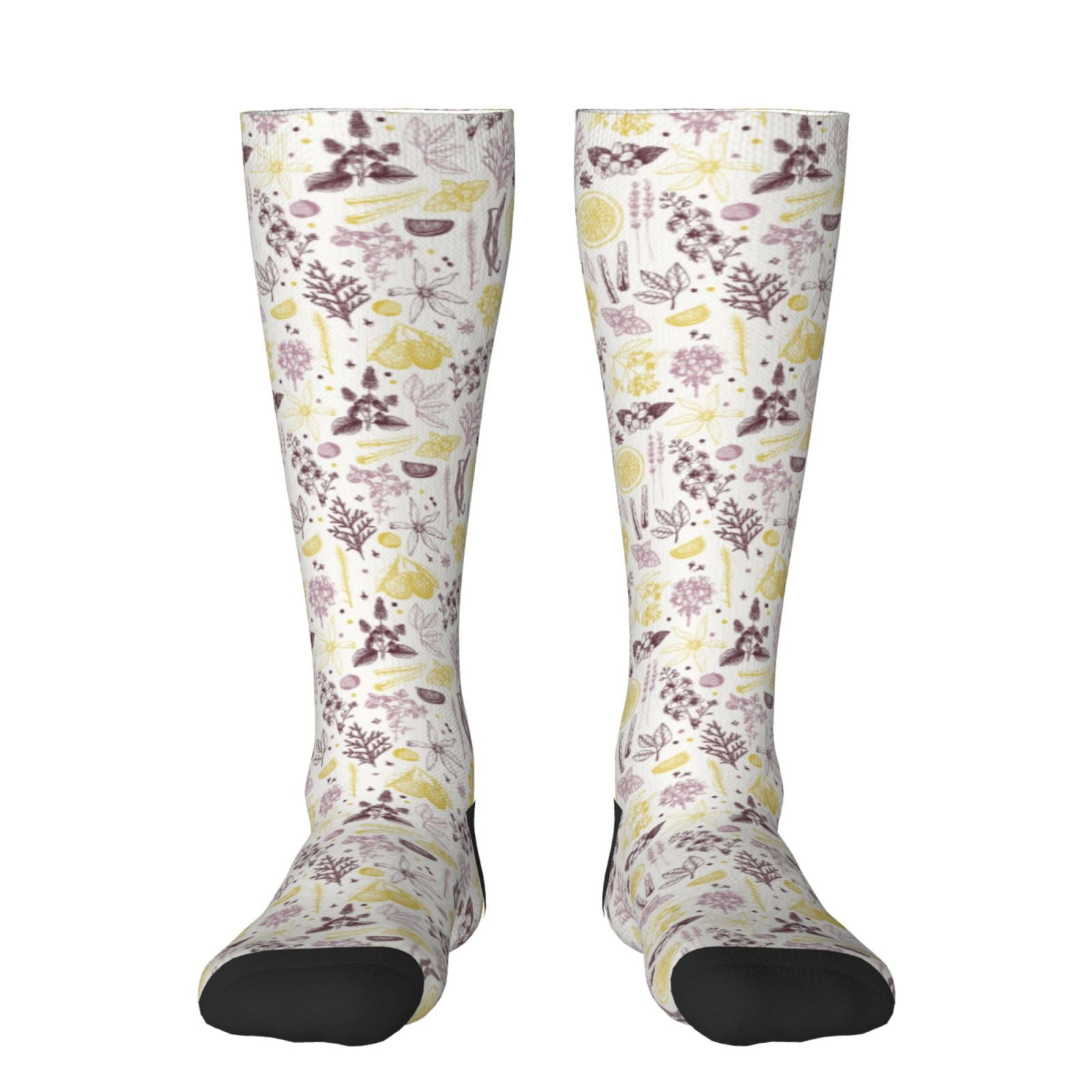 Vsdgher Lavender Flowers Print Thigh High Socks Extra Long Stretchy ...