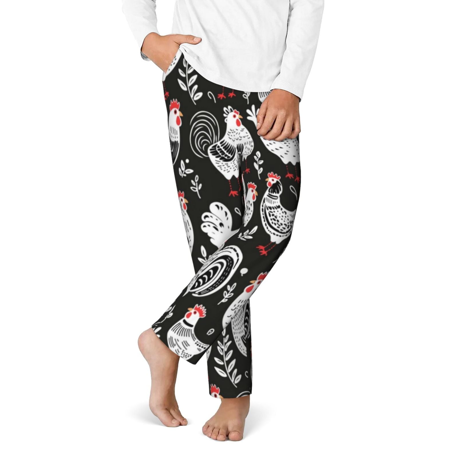 Vsdgher Laying Hens And Roosters Print Kids Pajama Pants,Long Sleep ...