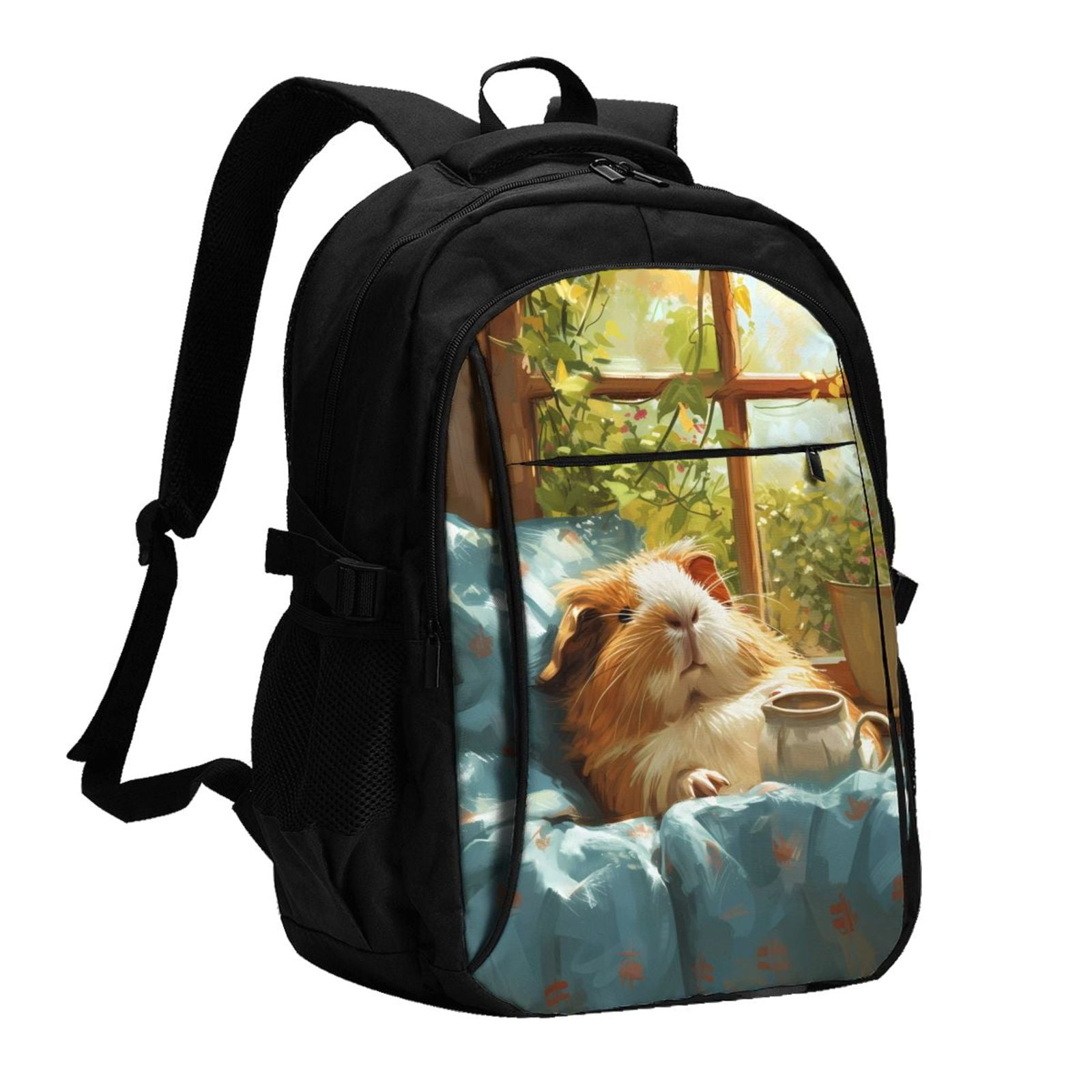 Vsdgher Lazy Home Style Guinea Pig Print Travel Laptop Backpack ...